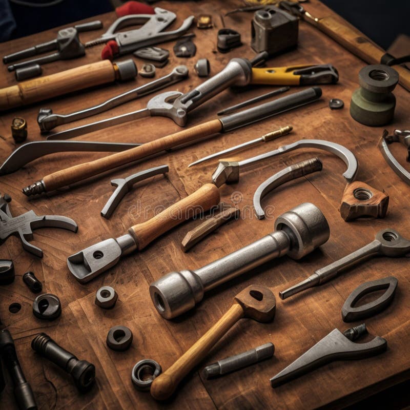 Old Tools. Many Tools of the Past Stock Illustration - Illustration of ...