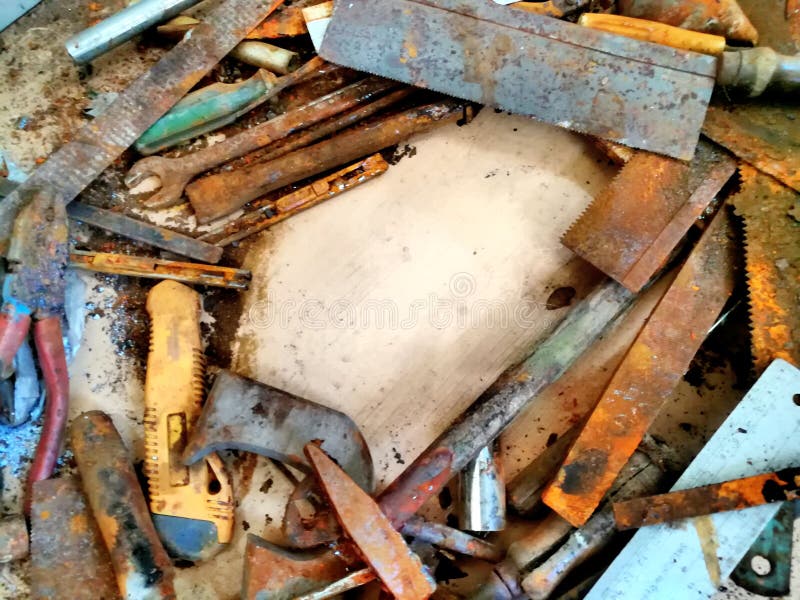 Old tools and stain stock photo. Image of materials - 128701786