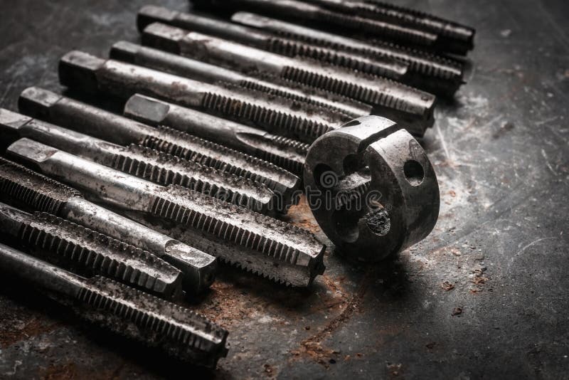 Taps and dies stock photo. Image of iron, hand, chrome - 48454078