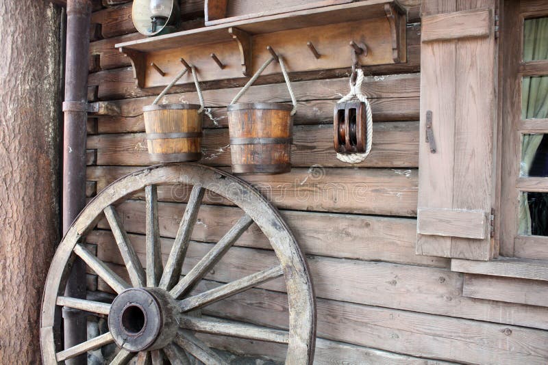 Old tools and wheel stock photo. Image of ranch, home - 35650554