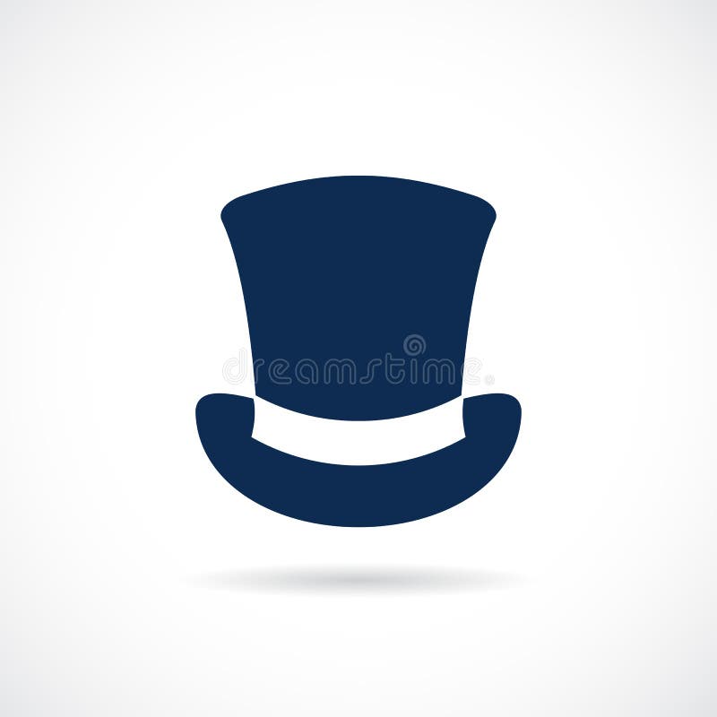 Old top hat vector icon stock vector. Illustration of cartoon - 99577139