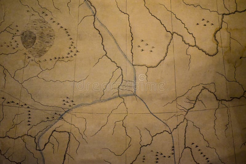 Old Topographic Map of Rivers on Yellow Paper Stock Photo - Image of ...