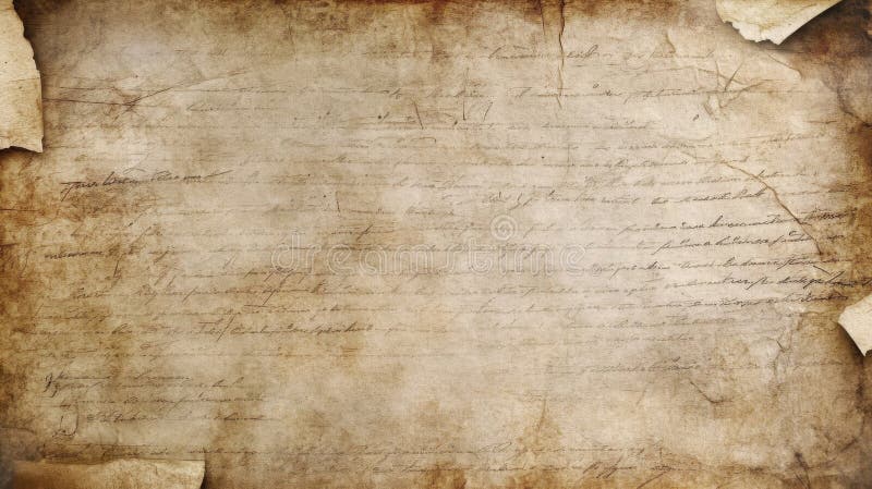 An Old, Torn, and Faded Sheet of Paper Covered with Handwritten Script ...