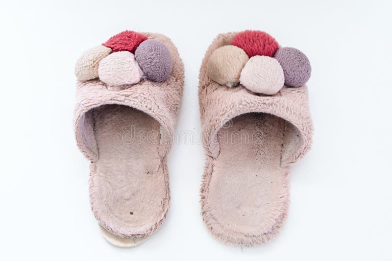 Old torn home slippers stock photo. Image of worn, home - 292977854