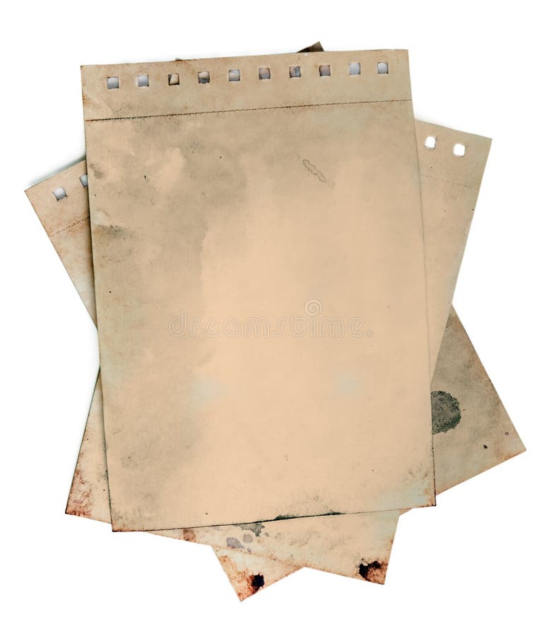 Old torn notepad papers stock photo. Image of yellowed - 132618010