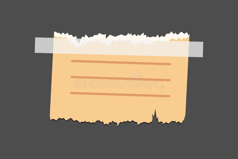 Old Torn Paper with Ragged Edge. Vintage Note Papers Collection. Vector ...