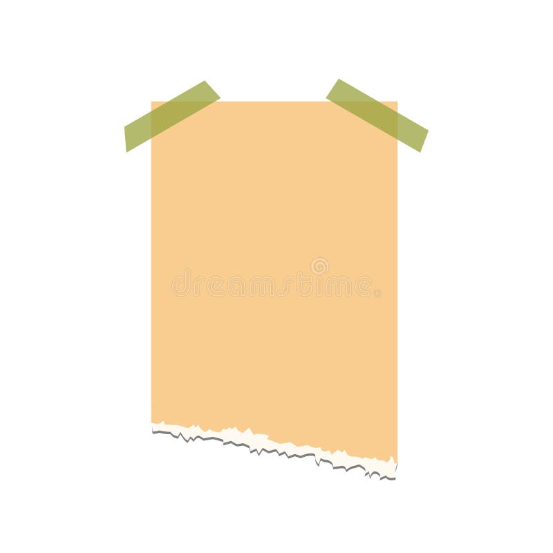 Old Torn Paper with Ragged Edge. Vintage Note Papers Collection. Vector ...