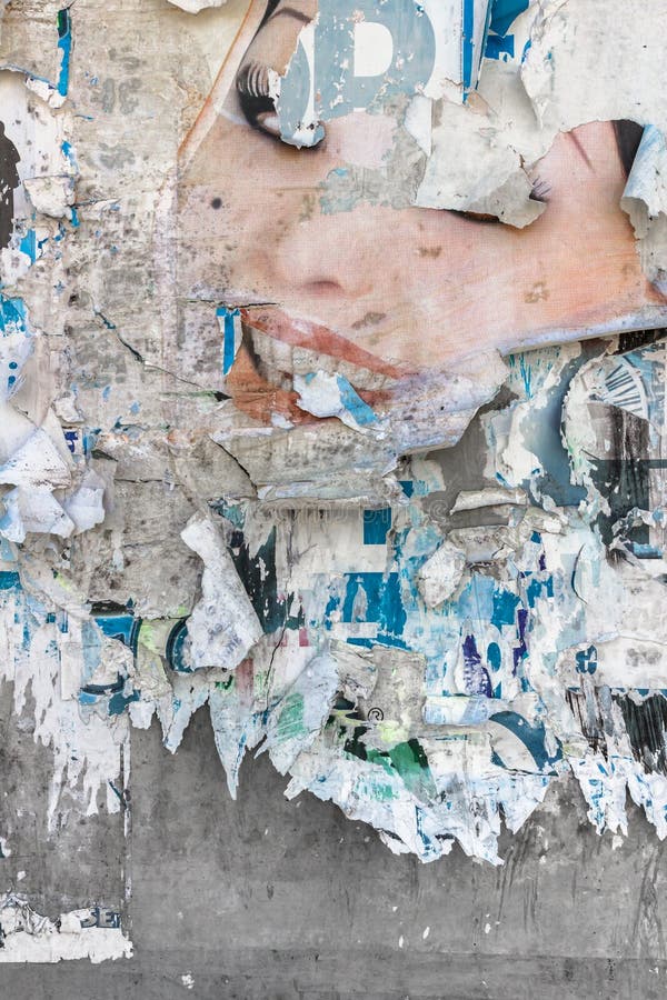 Old torn posters stock image. Image of destroyed, abstract - 115857975