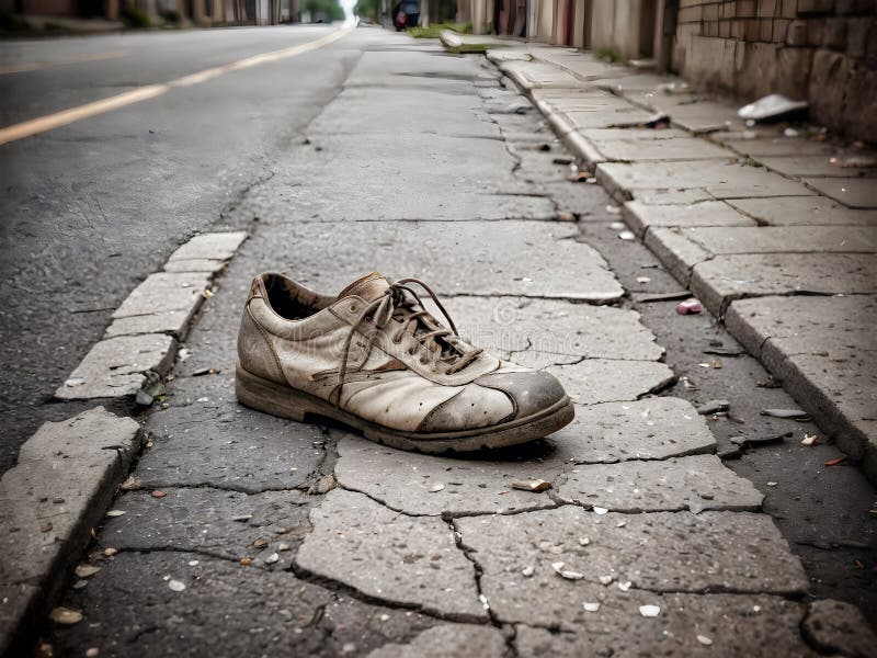 Forgotten Steps on a Broken Path Stock Illustration - Illustration of ...