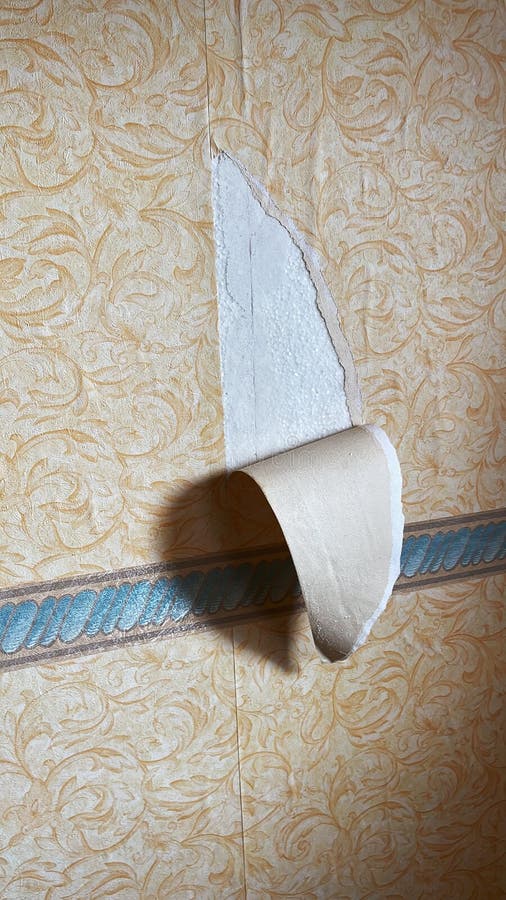 Torn wallpaper stock photo. Image of domestic, texture - 342949194