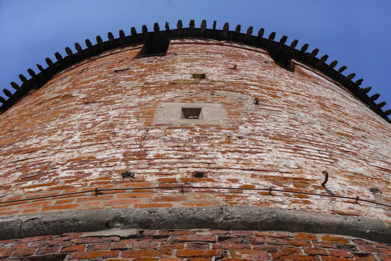 The Old Tower. Brick Round Wall and Tower Stock Photo - Image of view ...