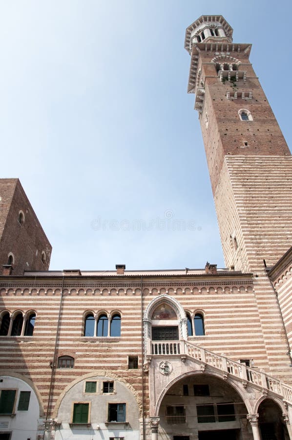 Old Tower with Building in Verona Stock Photo - Image of brick, tourist ...