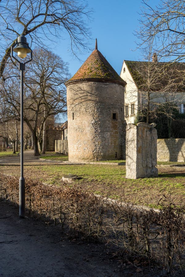 Old Tower of the City Wall in the German Village Called Dettelbach ...
