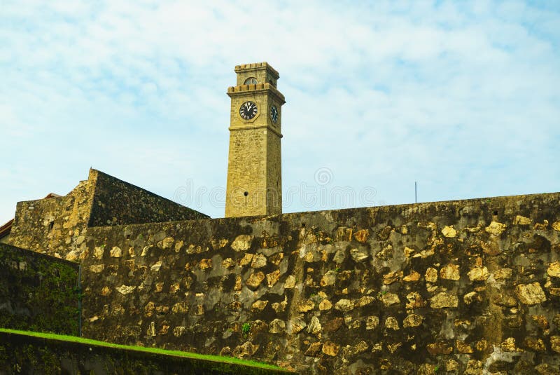 Old Tower Fortress with Clock Stock Photo - Image of dutch, famous ...