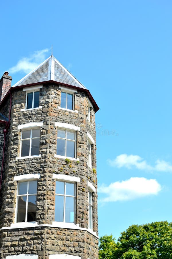 Old tower house in UK stock photo. Image of trees, clouds - 43461538
