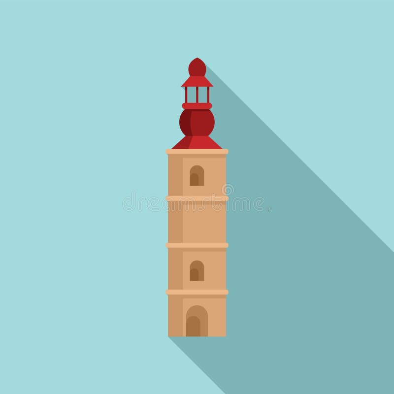Old Tower Icon Flat Vector. Castle Wall Stock Vector - Illustration of ...