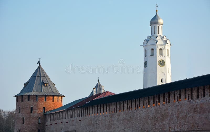Old Towers of Novgorod Kremlin Stock Photo - Image of scene, nature ...