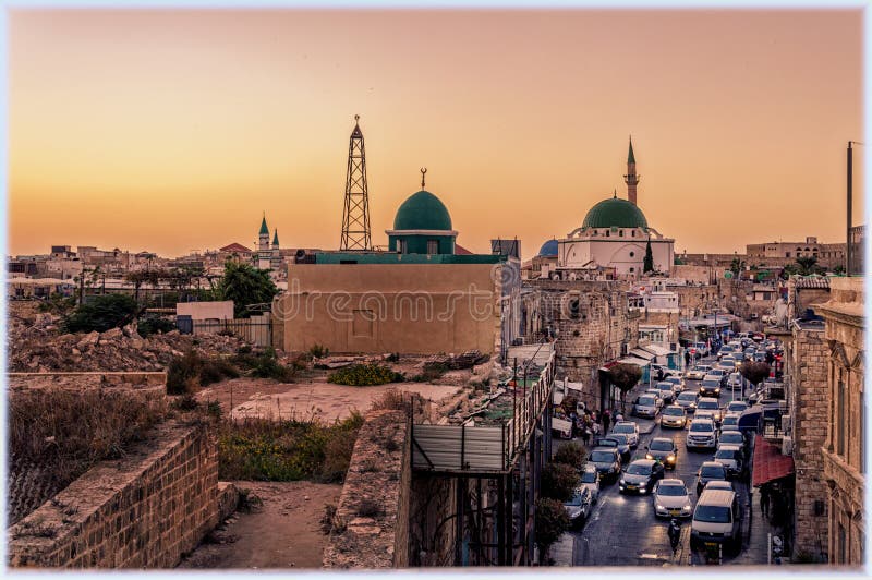 The Old Town of Acco, Aka Acre at the Sunset Stock Photo - Image of ...