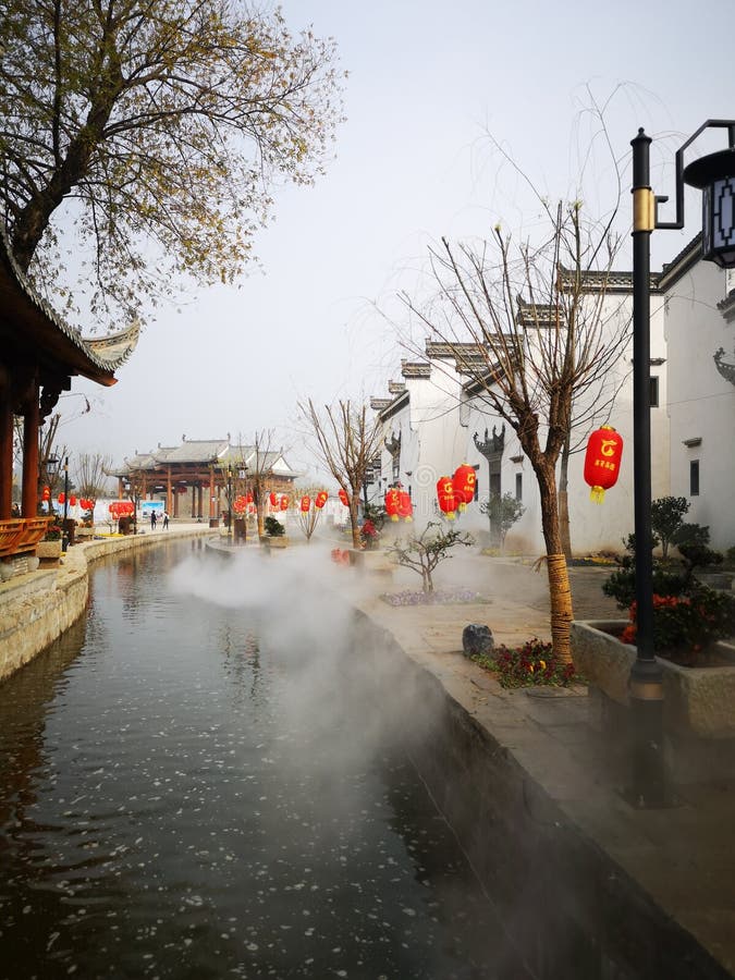 Old Town Being Covered with Fog Editorial Photo - Image of peaceful ...