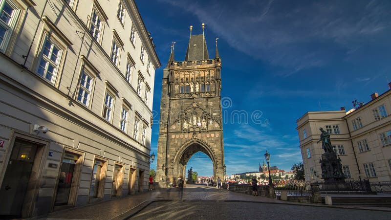 Old Town Bridge Tower of the Charles Bridge Timelapse Hyperlapse - One ...