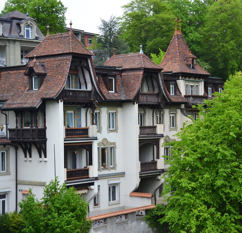 Old Town Buildings in Bern, Switzerland Stock Photo - Image of ...