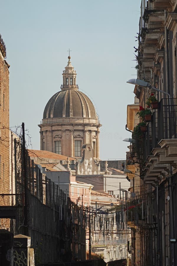 Old Town in Catania, Sicily, Italy Stock Photo - Image of street, town ...