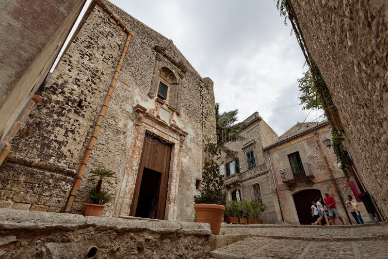 The Old Town of Erice, Sicily, Italy Editorial Photography - Image of ...