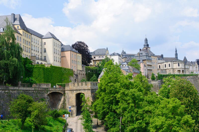 Old Town and Fortifications in the City of Luxembourg Stock Image ...