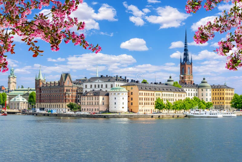 Old Town Gamla Stan Architecture in Spring, Stockholm, Sweden Stock ...