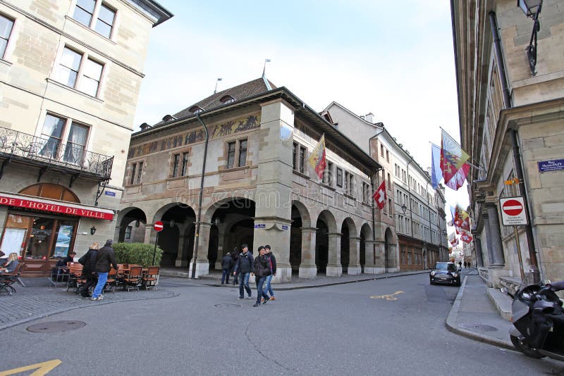 Old Town Geneva editorial photography. Image of europe - 53323457