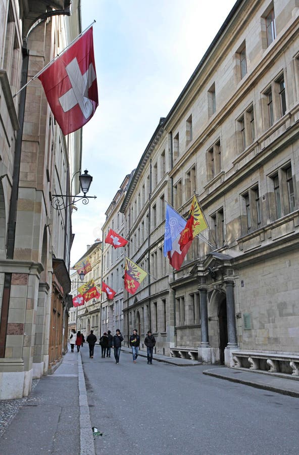 Old Town Geneva editorial image. Image of february, touristic - 53323655