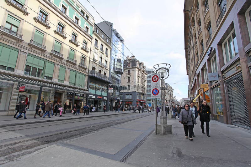 Old Town Geneva editorial stock image. Image of town - 53537584