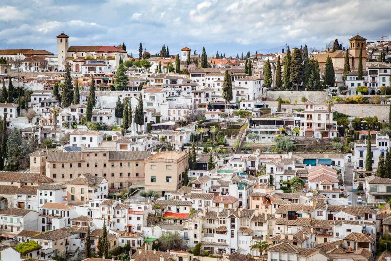 Old town of Granada stock photo. Image of scenery, houses - 232258246