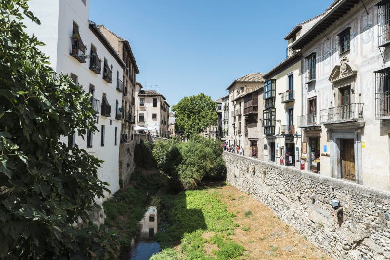 Old town of Granada, Spain editorial photography. Image of tourist ...