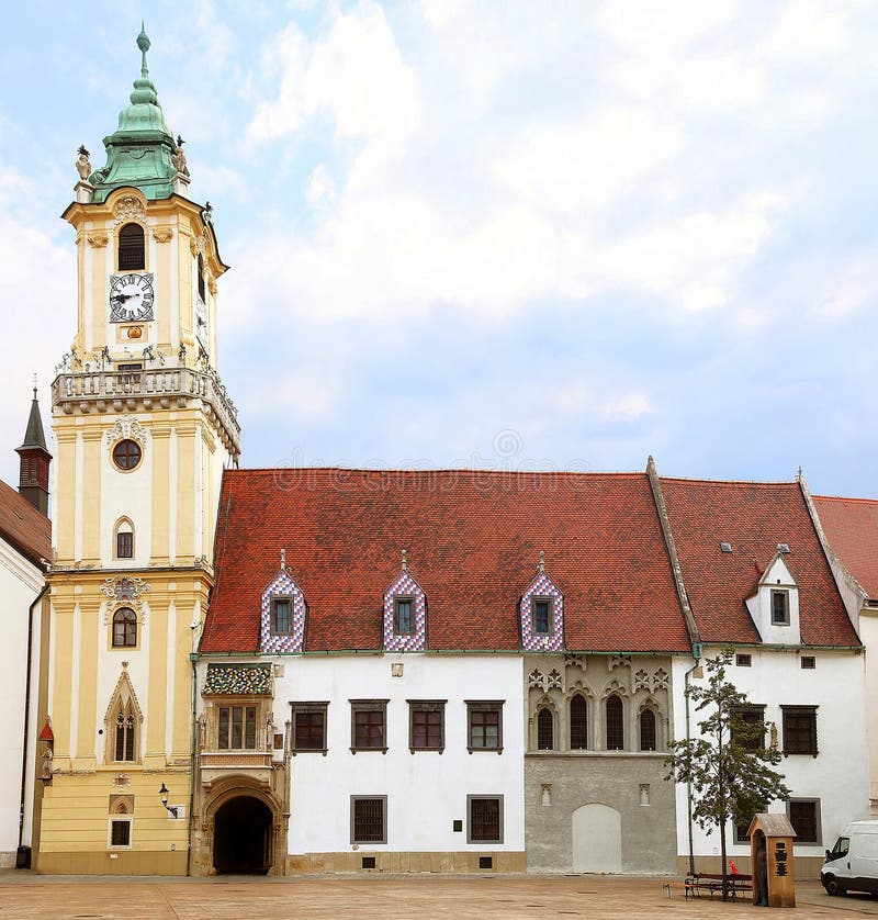 Old Town Hall Building In Bratislava Old Town, Slovakia Stock Image ...