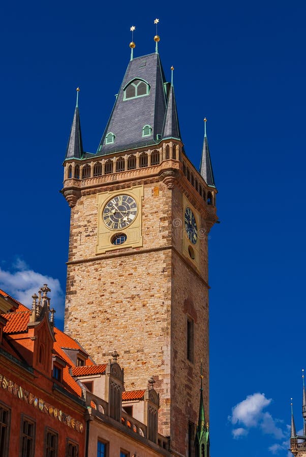 Old Town Hall Clock Tower in Prague Stock Image - Image of medieval ...