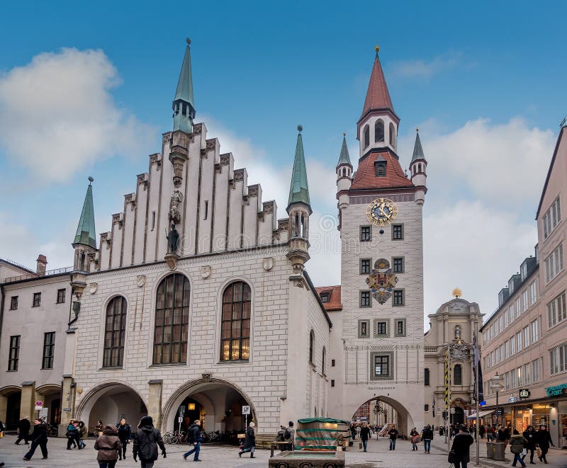 The Old Town Hall Located on the Central Square of Munich, Germany ...
