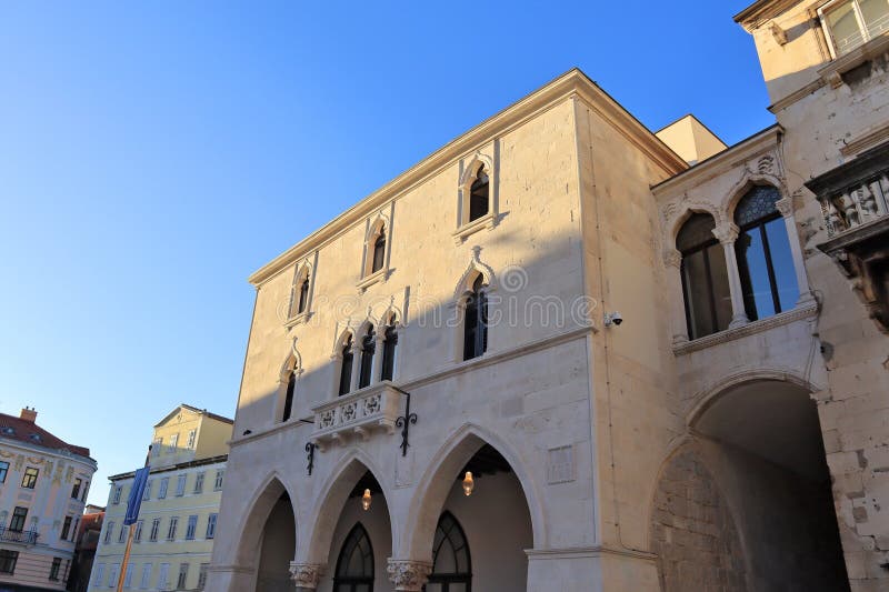 Old Town Hall at Narodnaya Square, Split, Crotia Stock Image - Image of ...