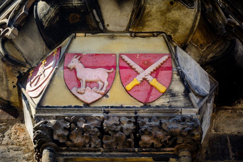 Old town hall symbols stock image. Image of city, culture - 94791355