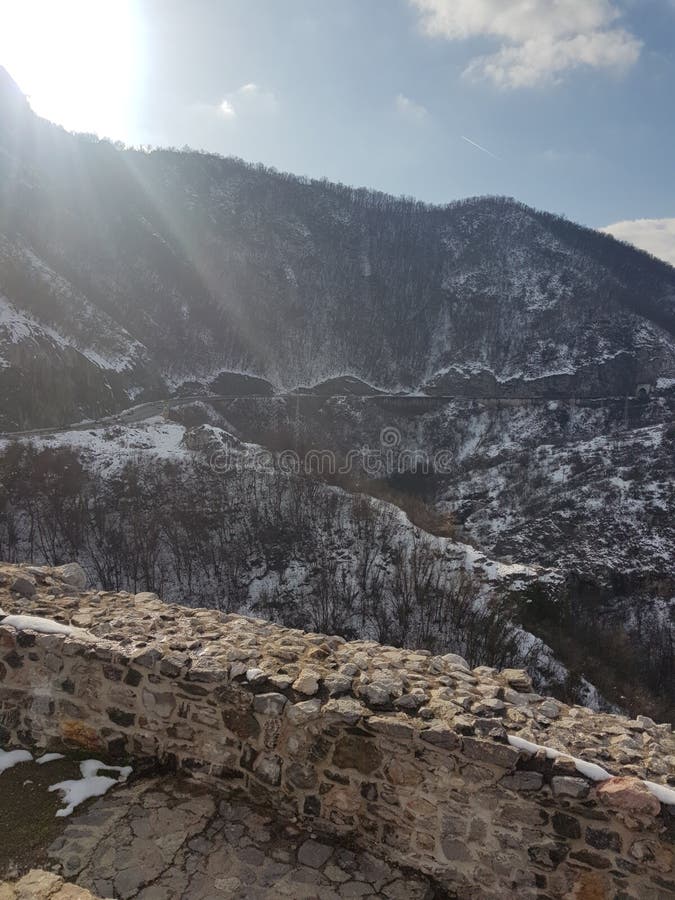 An Old Town Hidden in the Snow Mountains Stock Image - Image of history ...