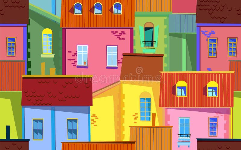 Old town illustration stock vector. Illustration of house - 43551463