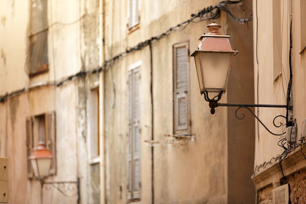 Old town lamp post stock image. Image of street, france - 26676409
