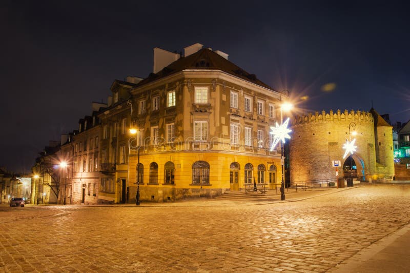 Old Town at night. stock image. Image of patio, cobblestone - 33181471