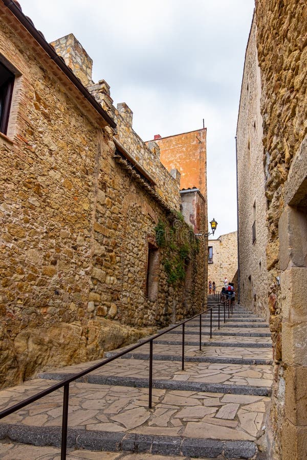 Old Town of Pals in Girona, Catalonia, Spain. Stock Image - Image of ...