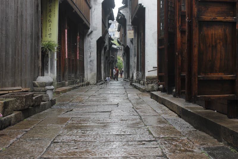 The old town passage editorial stock image. Image of wooden - 60200894