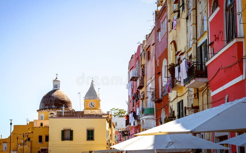 Old Town on Procida Island, Campania, Italy Stock Photo - Image of ...