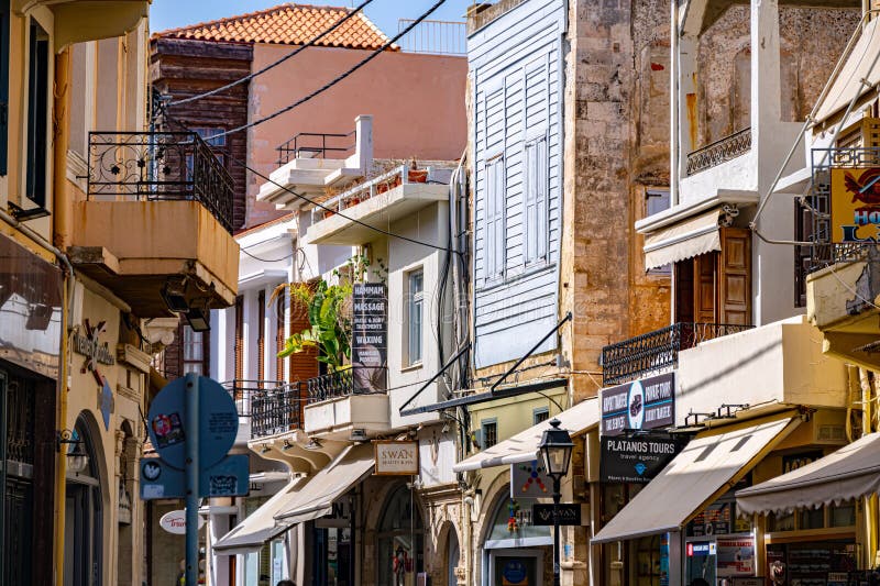 Old Town of Rethymno, Crete, Greece Editorial Stock Image - Image of ...