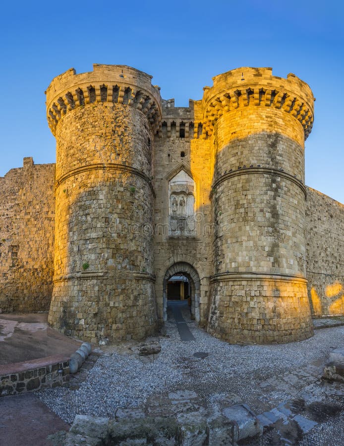 The Old Town of Rhodes in Greece Stock Image - Image of castle, lagoon ...