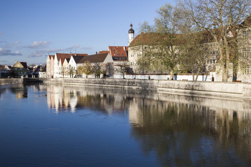 Old Town at River Lech in Landsberg Stock Image - Image of sunny ...