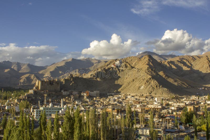 Old Town in the Sandy Mountains with Different Temples Stock Photo ...